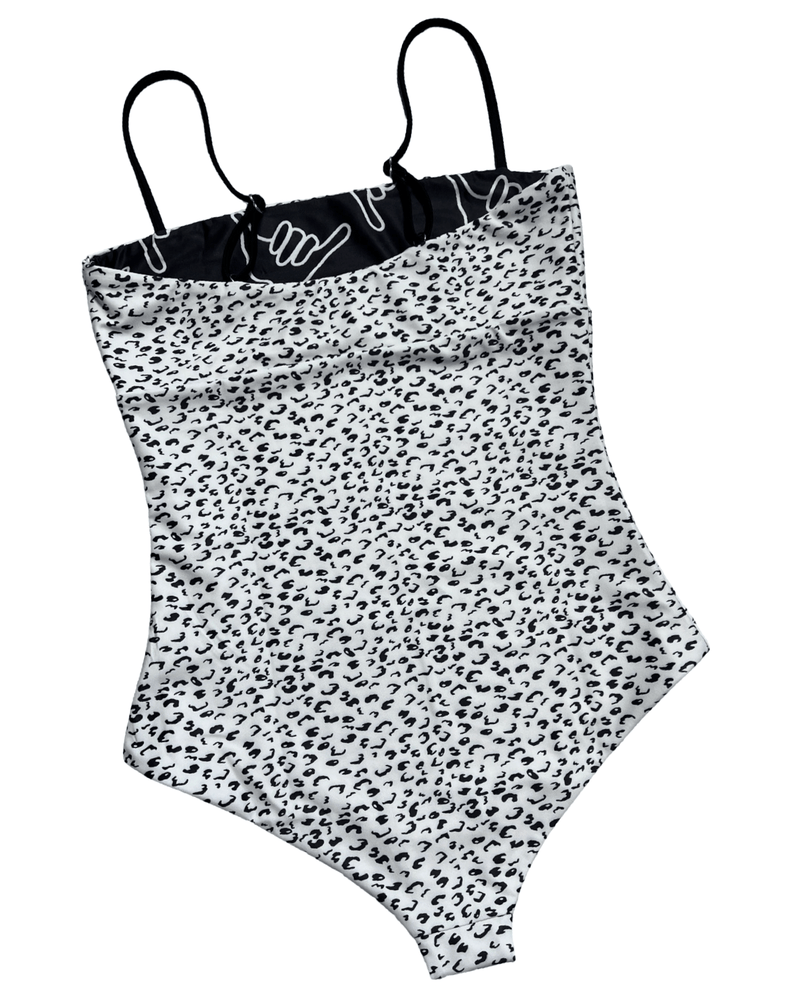Women's Strappy in Black Shaka (Reversible Animal Print) - OF ONE SEA