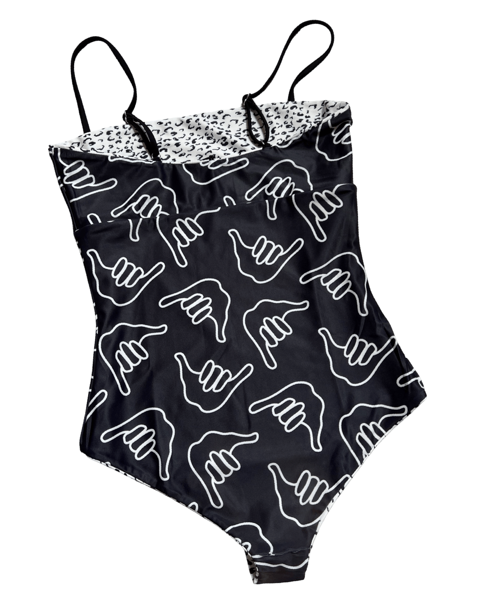 Women's Strappy in Black Shaka (Reversible Animal Print) - OF ONE SEA
