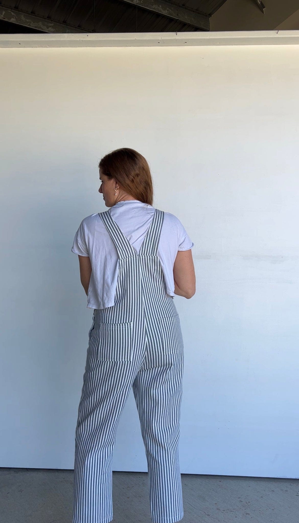 Adult Denim Overalls in Pinstripe - OF ONE SEA