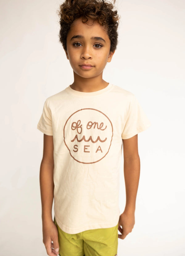 Kid’s Logo Tee in Cream - OF ONE SEA